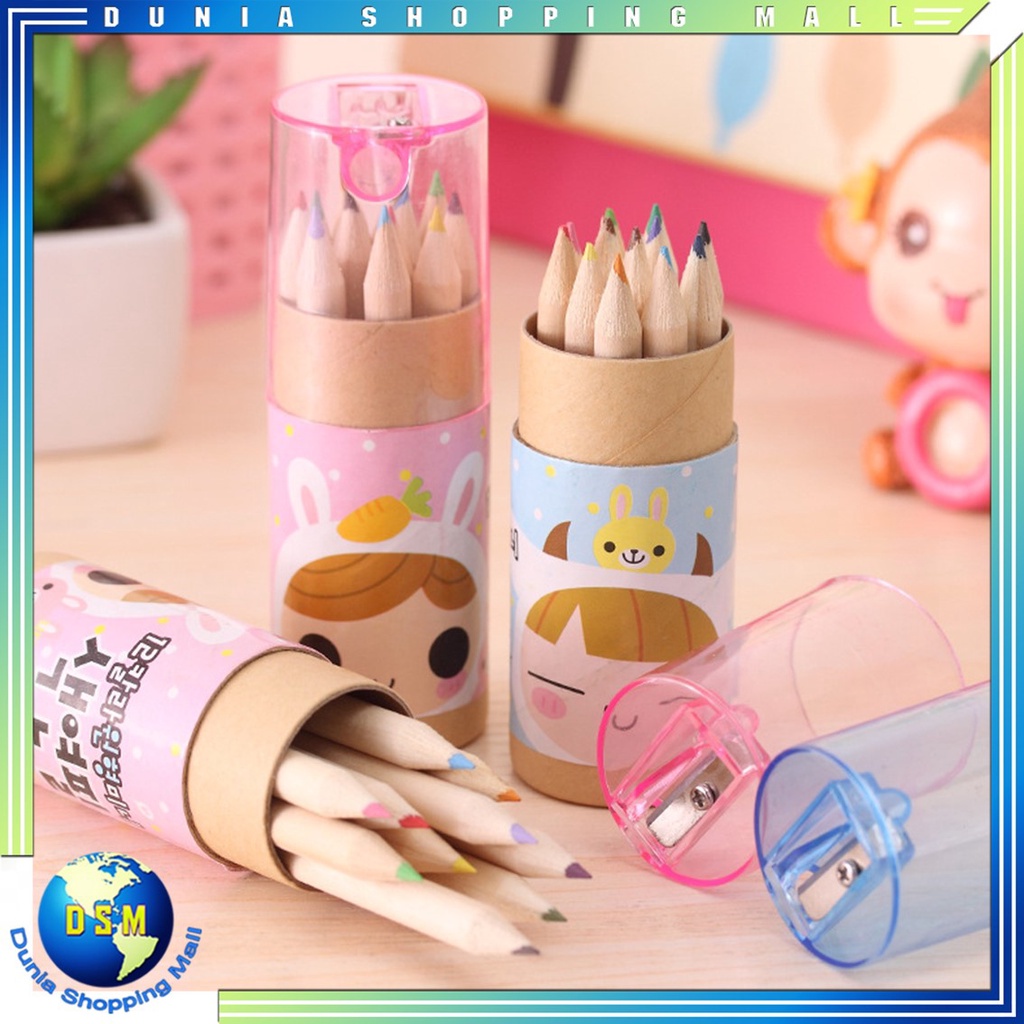 Jual Dsm Pensil Warna 12 In 1 Serutan Pensil Color Pencils Quality