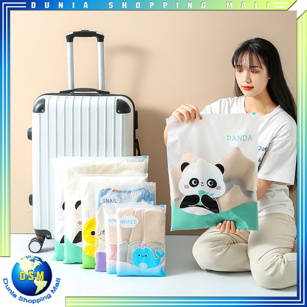 Jual DSM Ziplock Travel Karakter Hewan Lucu Pouch Penyimpanan Serbaguna ...