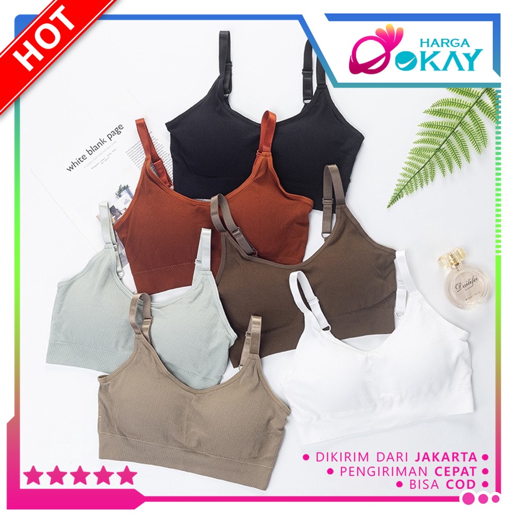 Jual HO Bra Wanita Tanpa Kawat 6715 Bahan Rajut Bra Model Seamless ...