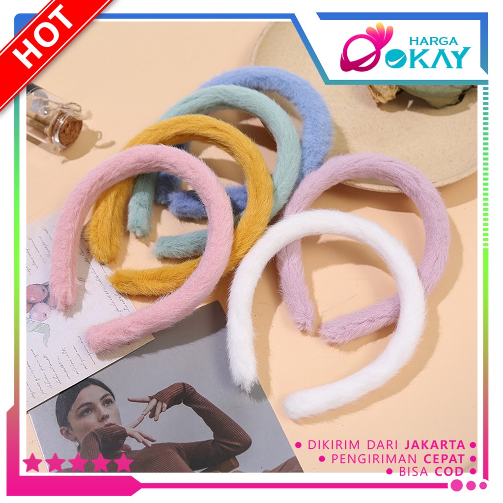 Jual HO Bando bulu wanita korea bando colourfull bando lembut bando ...