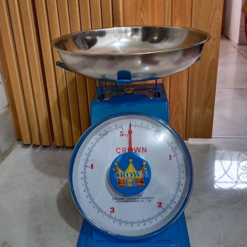 Jual Timbangan Crown 5Kg Besi Stainless Jarum Analog Manual Duduk Sem Telor Kue Tepung Buah ...