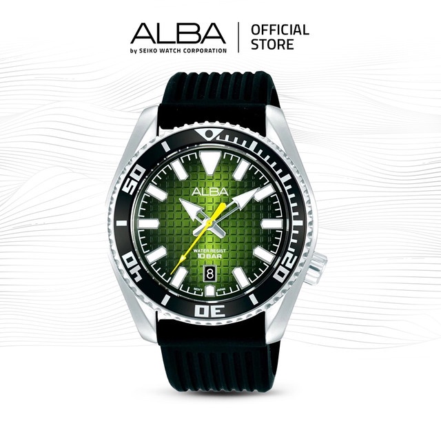 Jual Alba Active Jam Tangan Pria AS9P07 / AS9P07X1 Quartz Green Pattern ...