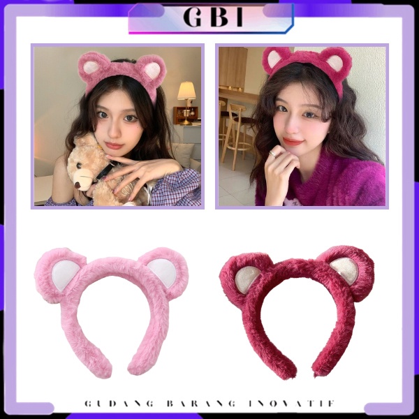 Jual GBI Bando Beruang Pink Strawberry Imut Style Wanita Anak Dan ...