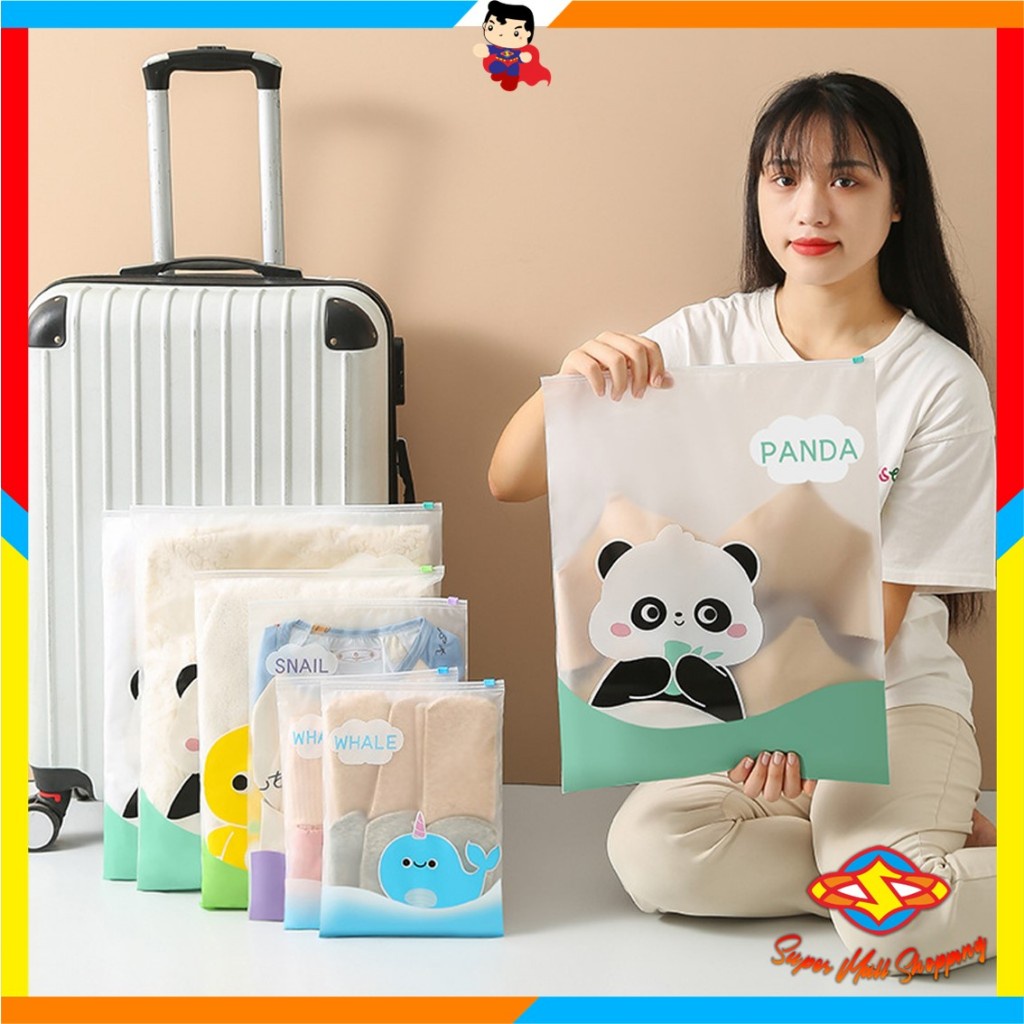 Jual SMS Ziplock Travel Karakter Hewan Lucu Pouch Penyimpanan Serbaguna ...