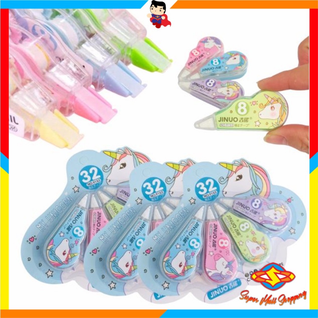 Jual SMS Correction Tape Karakter 4 In 1 Penghapus Pulpen Roll Isi 4pcs ...