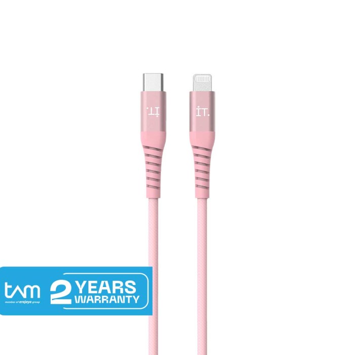 Jual IT Power Connector - USB C to Lightning Cable 2m - Pink | Shopee ...