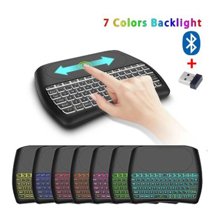 Jual Mini Keyboard Wireless Backlight Touchpad Qwerty D8 Mini 2.4Ghz ...