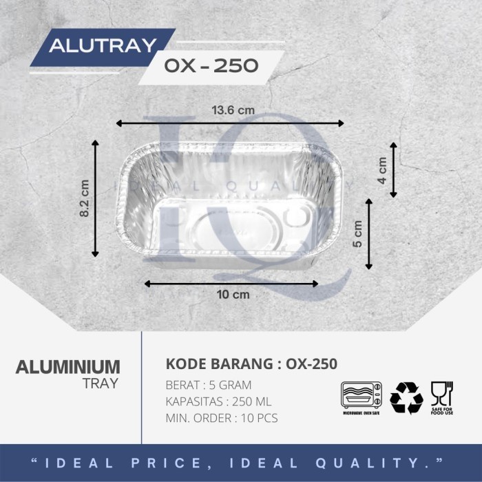 Jual Aluminium Foil Tray / Wadah Cup Aluminium Foil Ox-250 + Tutup 100 Pcs | Shopee Indonesia