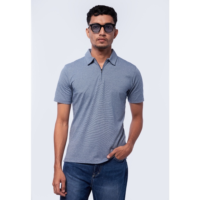 Jual Executive Short Sleeve Zip Polo Shirt | Shopee Indonesia