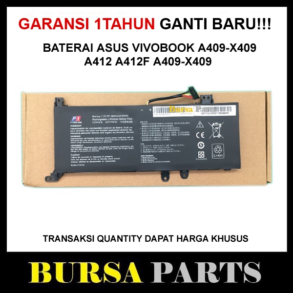 Jual Baterai Asus Vivobook A409-X409 A412F A412 A409-X409 A412D B21N1818-2 | Shopee Indonesia