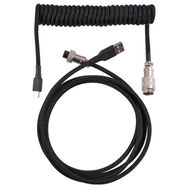 Jual Coiled Cable Type C Aviator Kabel Keyboard Coil Keyboard ...
