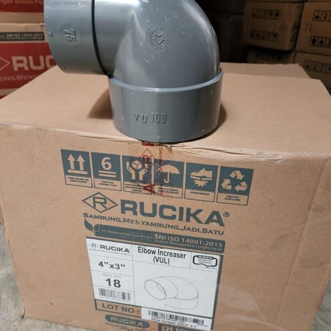 Jual ELBOW INCREASER 90 DERAJAT VUL 4" X 3" RUCIKA | Shopee Indonesia