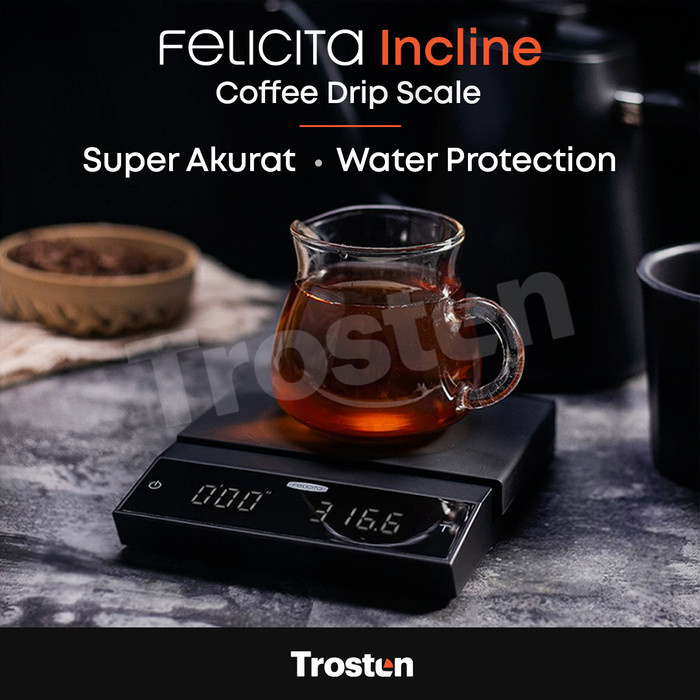 Jual FELICITA INCLINE DRIP SCALE - COFFEE SCALE - LED DISPLAY - BLACK ...