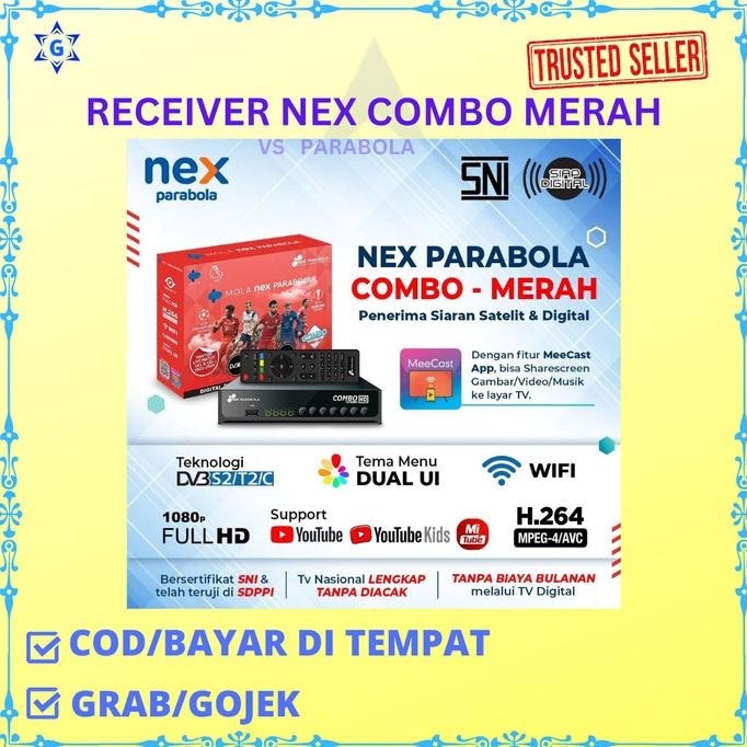 Jual NEX RECEIVER NEX PARABOLA COMBO MERAH | Shopee Indonesia