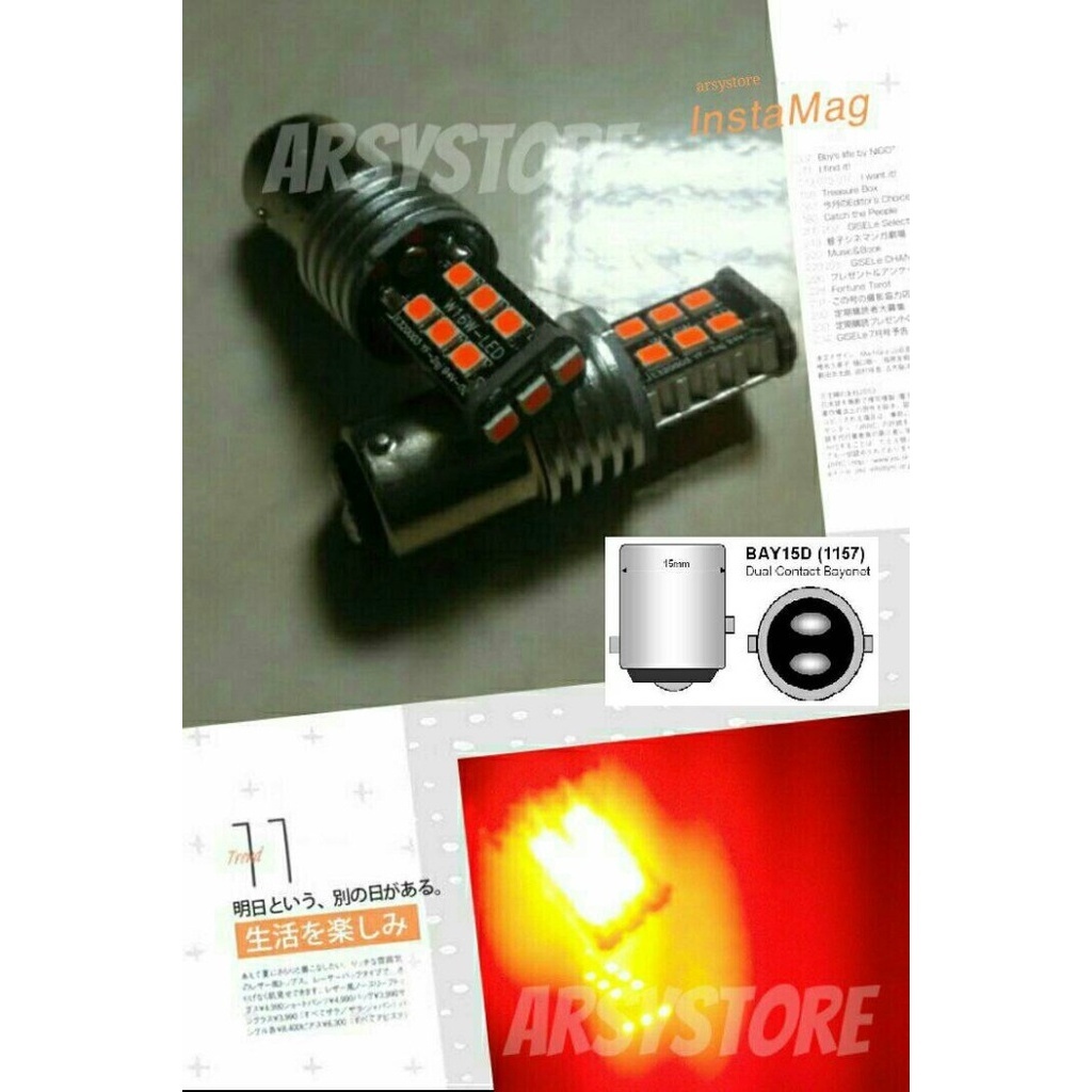 Jual Lampu Rem Bayonet 2 kaki LED Emperor Extrime Bright Mobil BAY15D ...