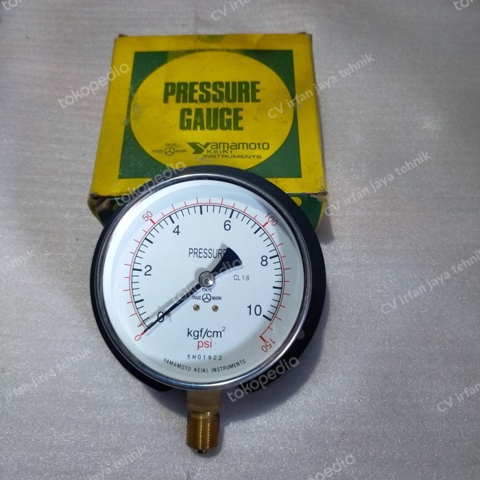 Jual Sale Pressure Gauge Yamamoto Keiki 100Mm4 Drat 3/8 Npt 10Kg 150Psi Limited | Shopee Indonesia