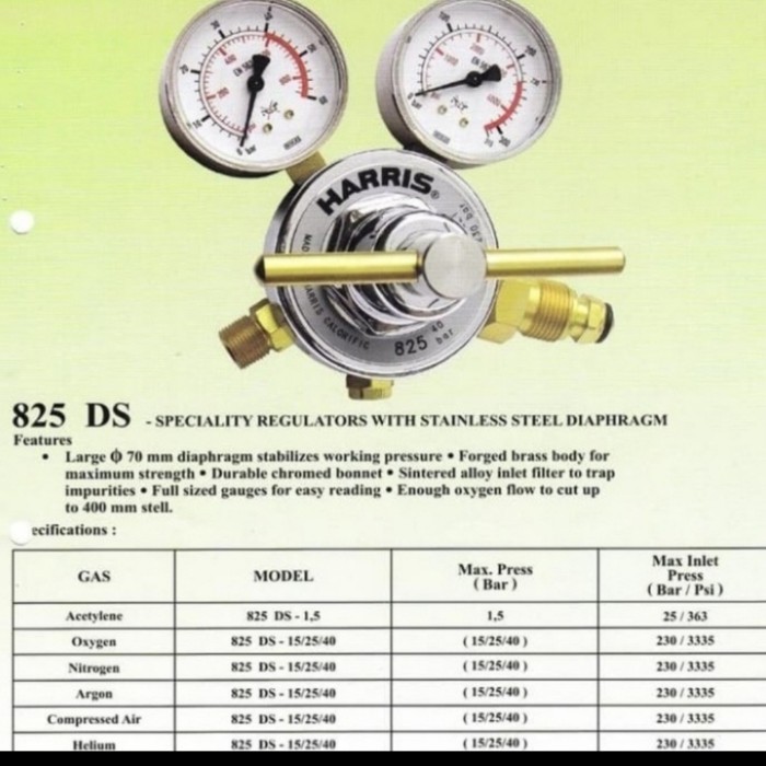 Jual New Ori Regulator Harris 8 2 5 Ds / Nitrogen / Argon / Oksigen 15 ...