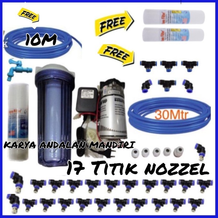 Jual [New] Mesin Embun Kabut Walet 17 Titik Nozzle Spayer Misting Kabut ...