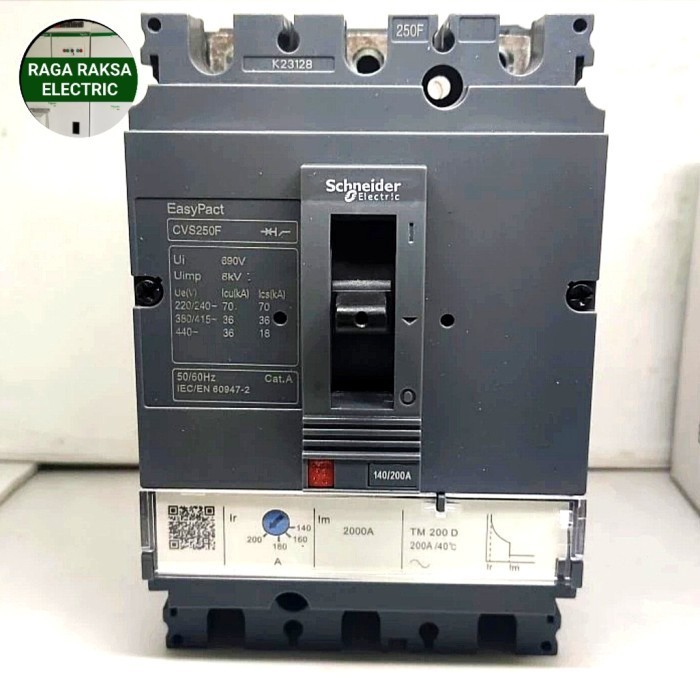 Jual [New Ori] Mccb Breaker Schneider Cvs250F 3P 200A 36Ka Tm 200 D Cvs ...