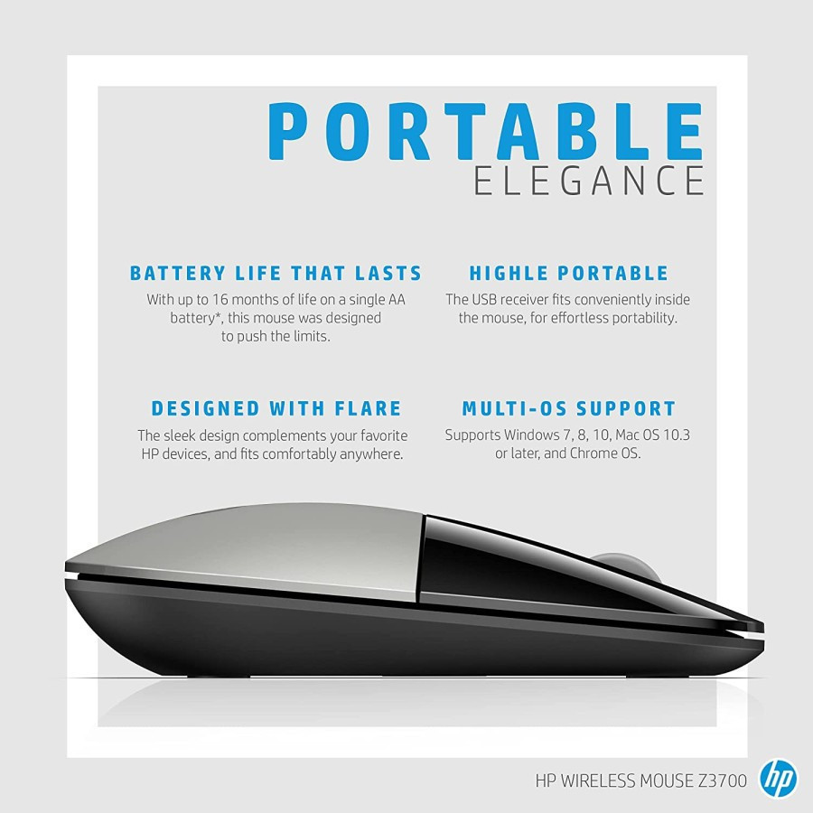 Jual [YOUR NEEDS IS HERE] HP Z3700 Silver Wireless Optical Mouse 1 ...