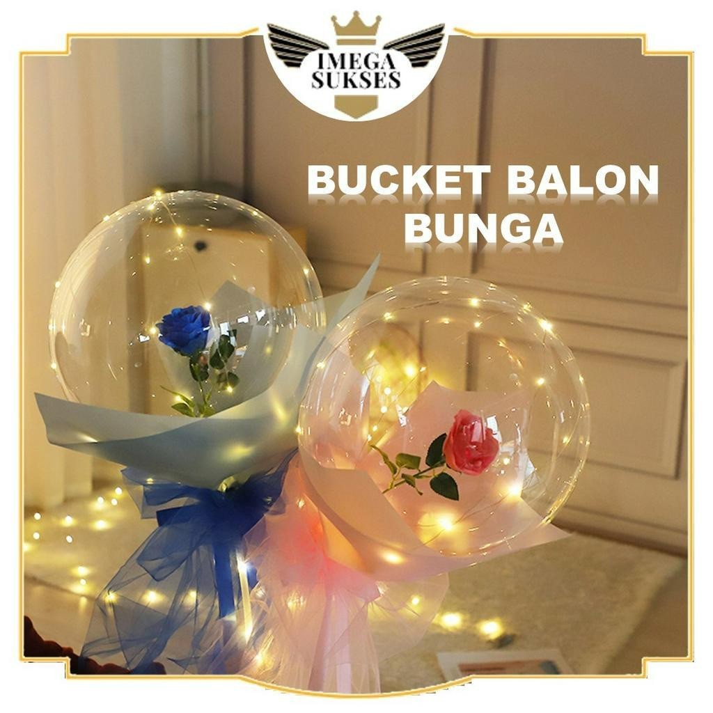 Jual PHG - Bucket Balon PVC Balon BOBO Bucket Balon Bunga mawar Bucket ...