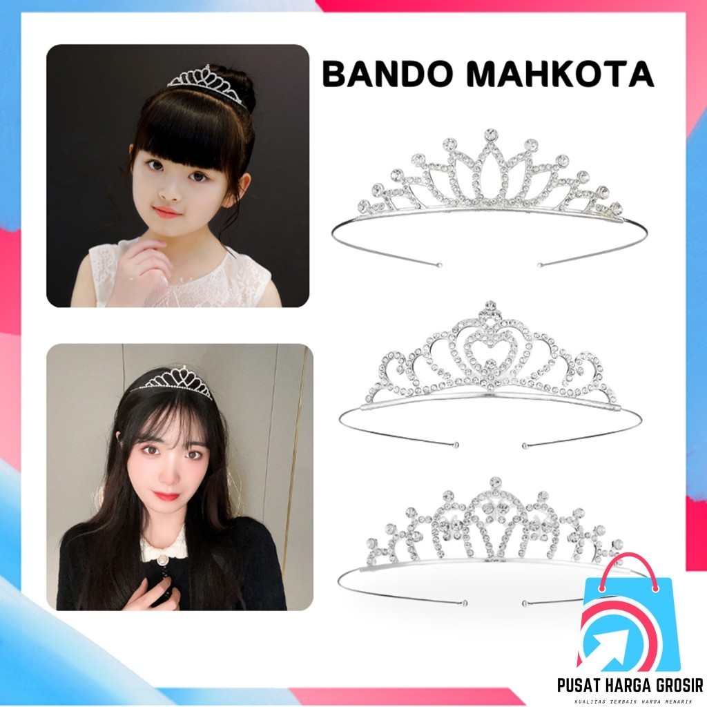 Jual PHG - Bando Mahkota Wanita Crown Berlian Women Jewelry Bando Anak ...