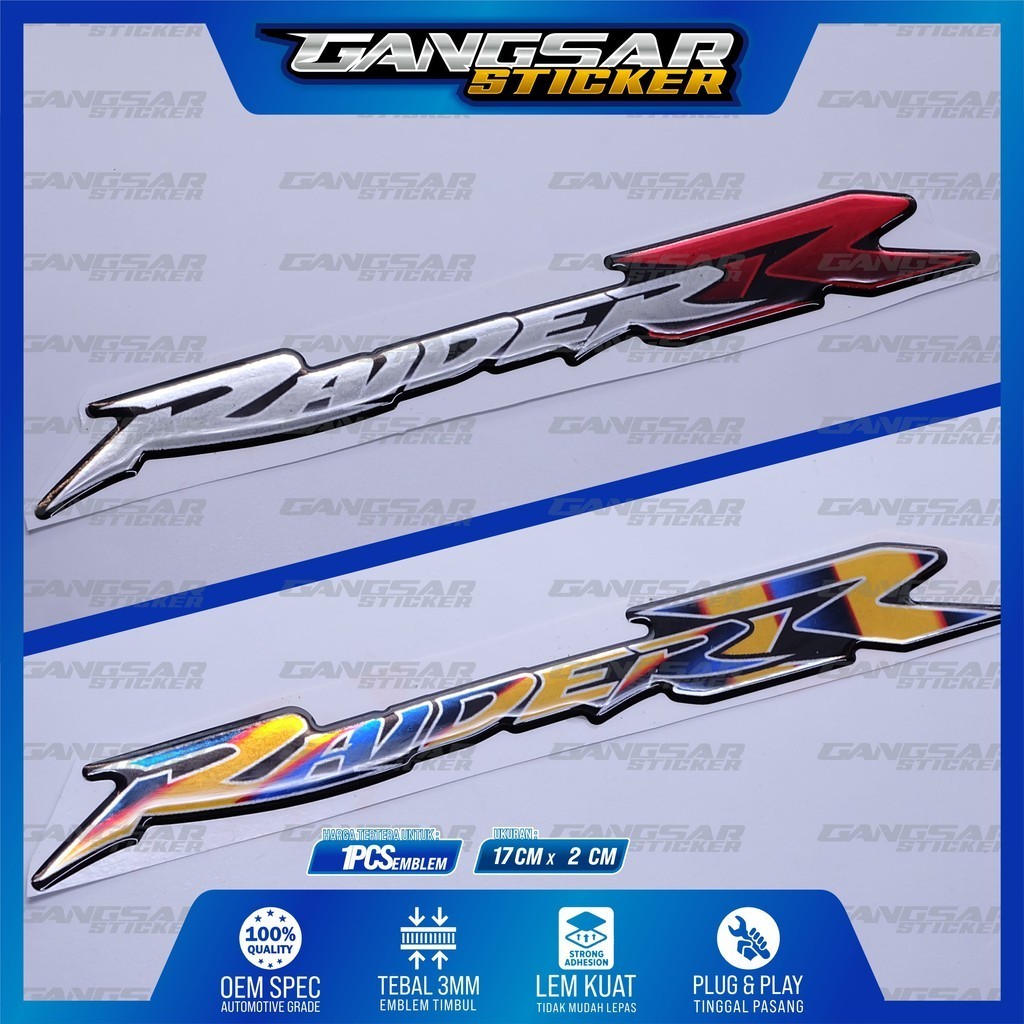 Jual Emblem suzuki raider 150 / emblem timbul suzuki satria fu thailand ...