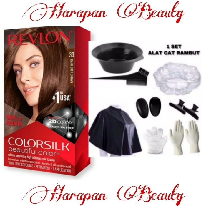 Jual Cat pewarna rambut revlon no.33 DARK SOFT BROWN Hair color ...