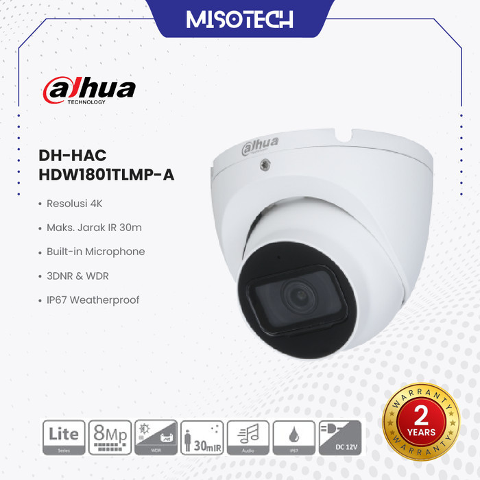 Jual Jual!! KAMERA CCTV HDCVI INDOOR 8MP 4K DH-HAC-HDW1801TLMP-A WDR ...