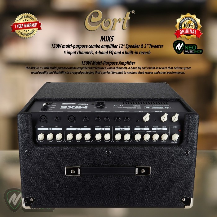 Jual PROMO CORT MIX5 150W KEYBOARD AMPLIFIER WITH 12 SPEAKER AND 3 ...