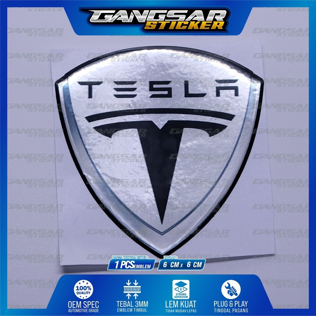 Jual Emblem logo tesla / emblem timbul tesla / sticker tesla / stiker ...