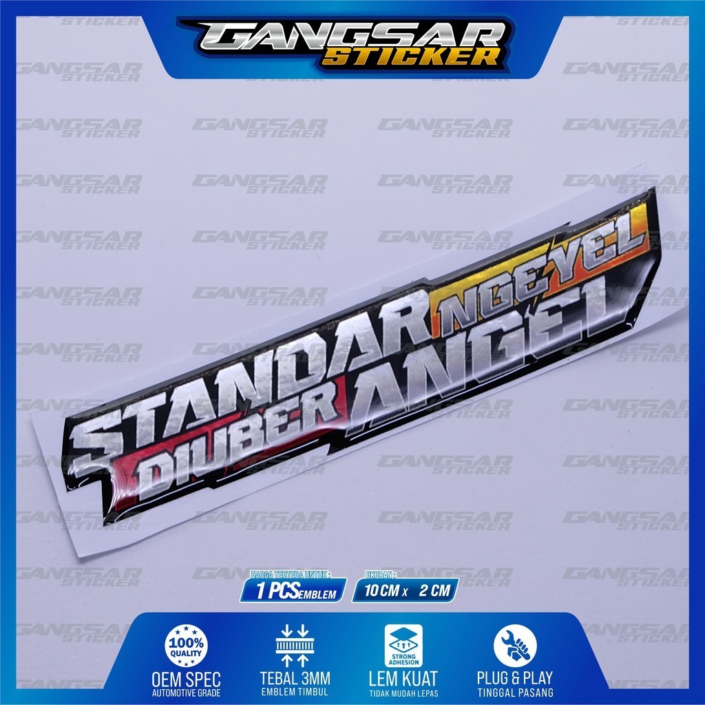 Jual Emblem standar ngeyel / emblem timbul standar ngeyel / sticker ...