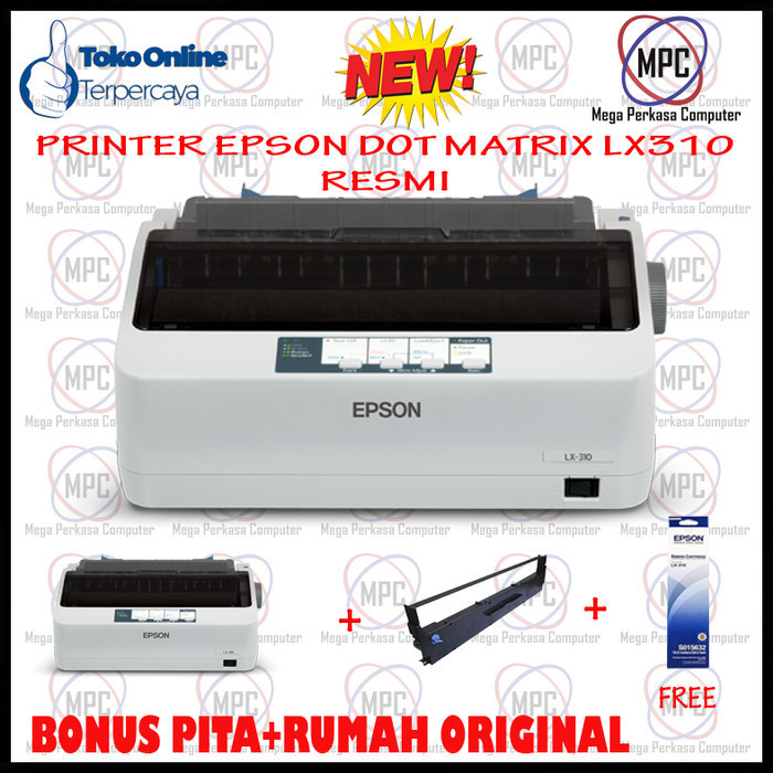 Jual Printer Epson Dot Matrix Lx310 Lx-310 Bonus Pita Original Resmi ...