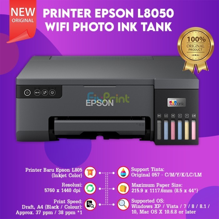 Jual Printer Epson L805 L-805 Ink Tank System Pabrik Wireless Print 6 ...