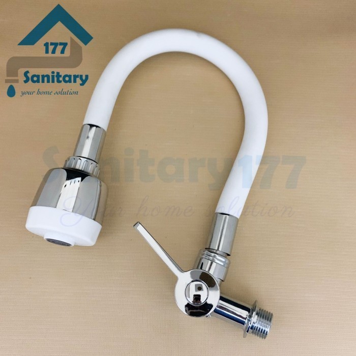 Jual Kran Angsa Engkol Minimalis Pipa Flexible Putih Aug- Keran Air ...