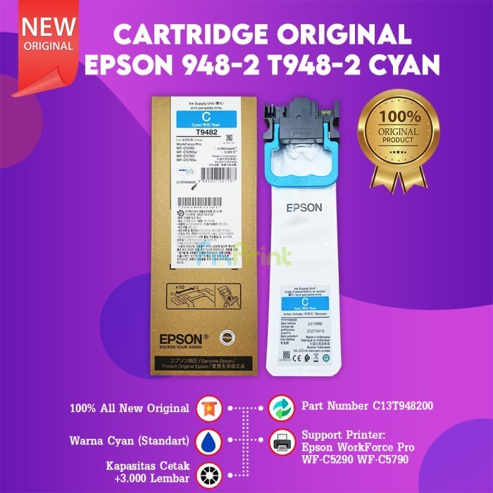 Jual Tinta Epson T948 For Wf-C5290 Wf-5790 Original Inks T9481 T9482 ...