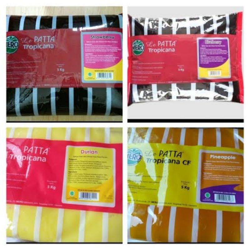 Jual Selai Nanas Strawberry Durian Blueberry Selai Roti 5Kg Merk Mero ...