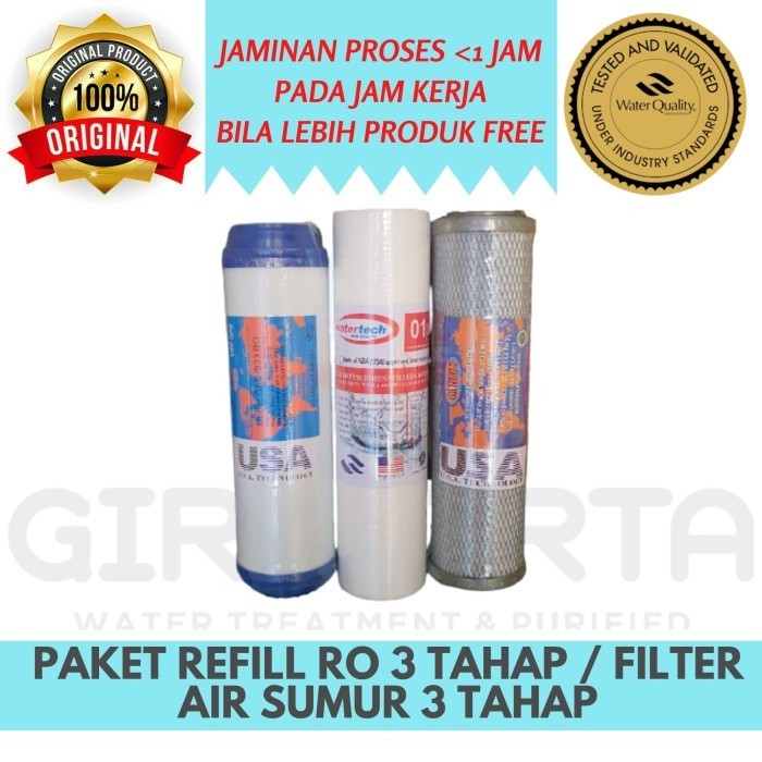 Jual FOR SALE PAKET REFILL FILTER RO 3 TAHAP - REFILL PAKET FILTER AIR ...
