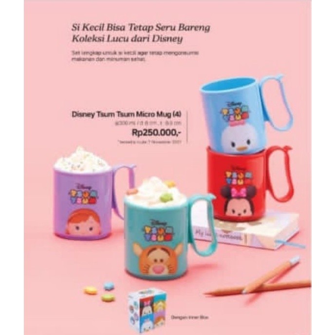 Jual TUPPERWARE Disney Tsum Tsum Micro Mug Gelas Minum 300ml | Shopee ...