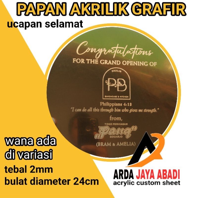 Jual Akrilik grafir custom ucapan selamat / akrilik congratulations ...
