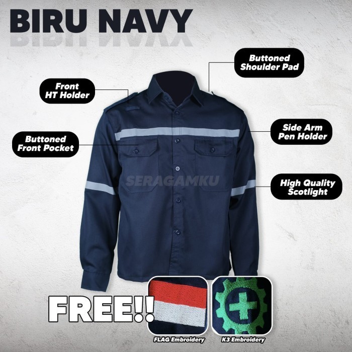Jual Wearpack Safety NAVY Werpack Atasan Kemeja Baju Kerja Seragamku ...