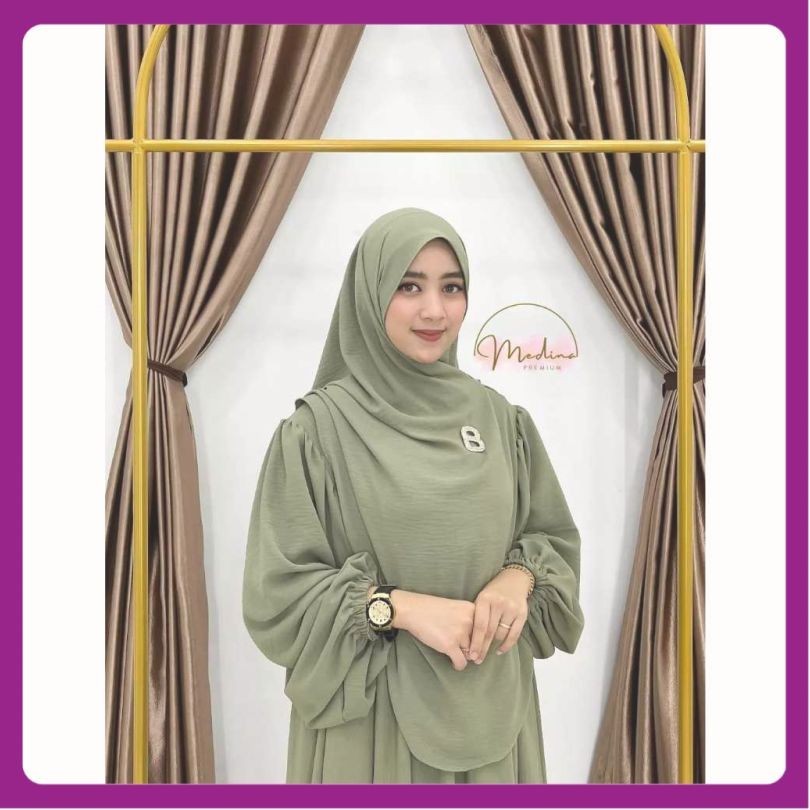 Jual Baju Gamis MDN- Satu Set Syar'i Pasmina Oval Crinkel Airflow ...