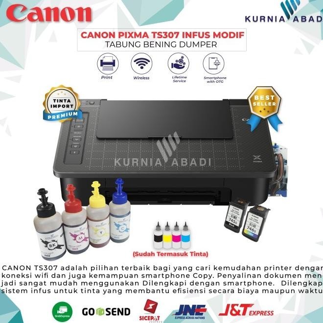 Jual Printer Canon Pixma Ts307 Infus Tabung Dumper Print Wifi Copy ...