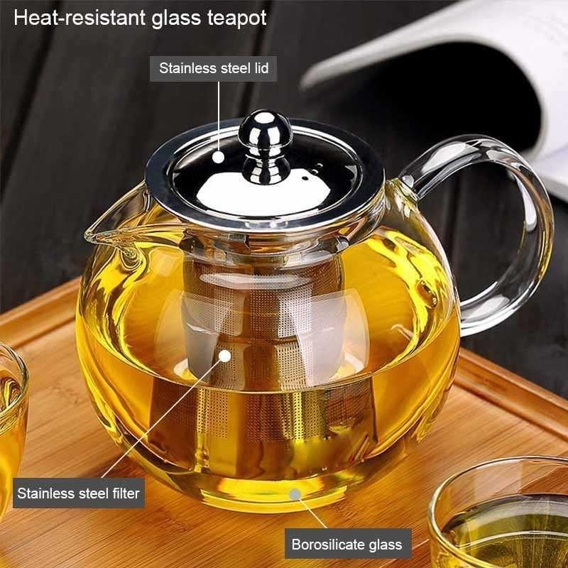 Jual One Two Cups Teko Teh Kaca Tahan Panas dengan Saringan Glass Teapot - BR-352 | Shopee Indonesia