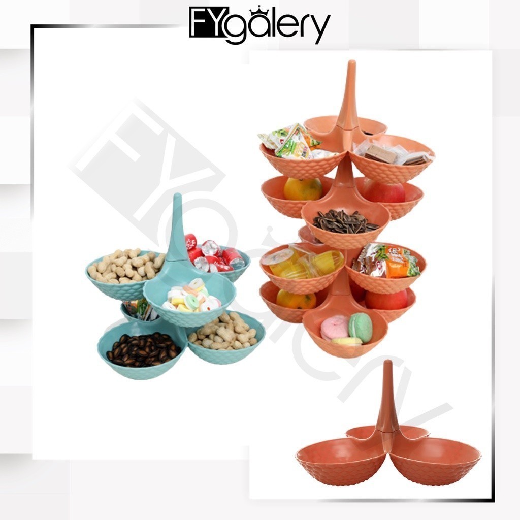 Jual FYGALERY HL0316 Tempat Cemilan Mangkuk 3 in 1 Toples Kue Lebaran ...