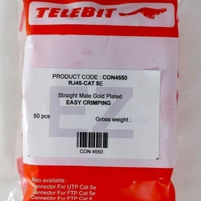 Jual Konektor Rj45 Cat5 / Rj45 Cat5E Anti Gagal Telebit Per Pack (50Pcs ...