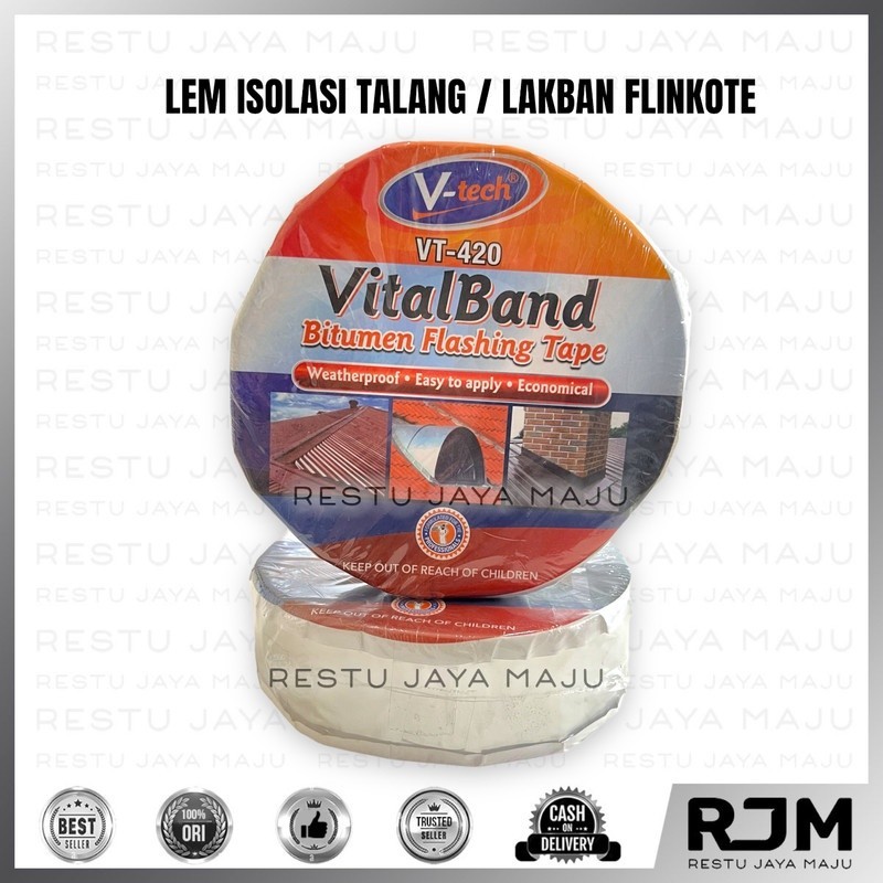 Jual VITALBAND Lem Isolasi Talang Genteng Seng 2 " inchx10m Flinkote ...
