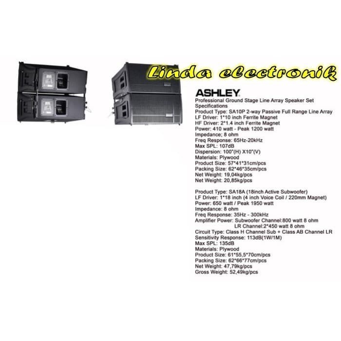 Jual SPEAKER PASIF LINE ARRAY ASHLEY SA10P PASIF 10INCH HRGA 1PCS ...