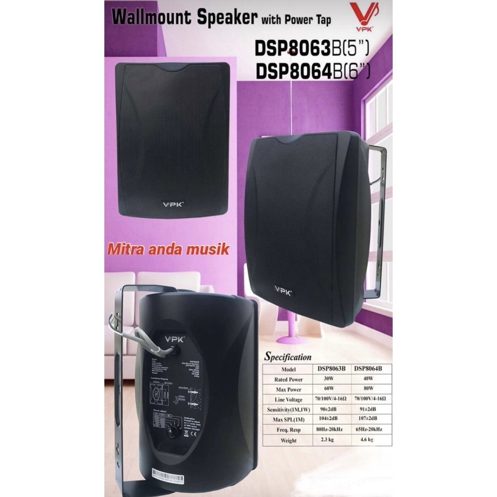 Jual SPEAKER PASIF WALL MOUNT GANTUNG PUBLIC ADDRESS VPK DSP8063B 5" TOA | Shopee Indonesia