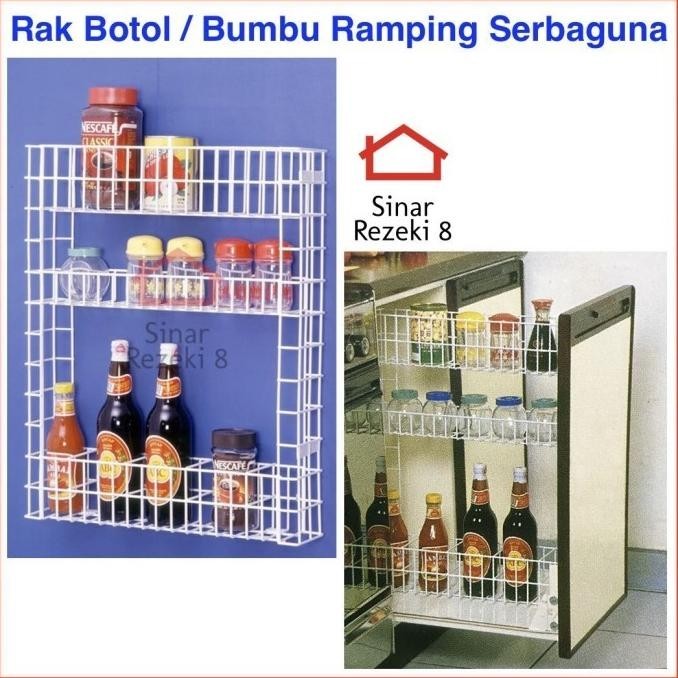 Jual Rak Botol Tarik 3 Susun Modelline B15E / Dapur Bumbu Saos Kitchen ...